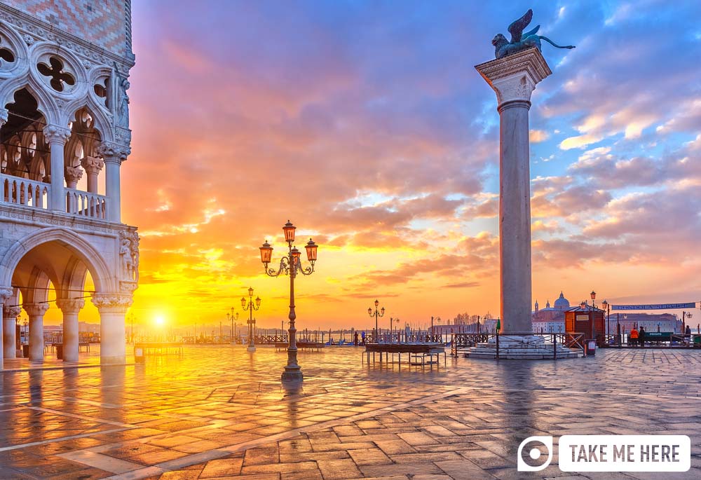 Venice's Piazza San Marco at sunrise.