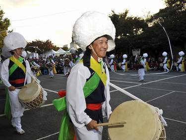 A traditional folk performance in Busan